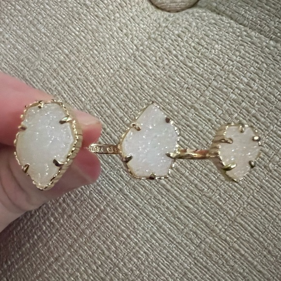 Kendra Scott | Jewelry | Kendra Scott Naomi Gold Double Ring In Iridescent Drusy | Poshmark